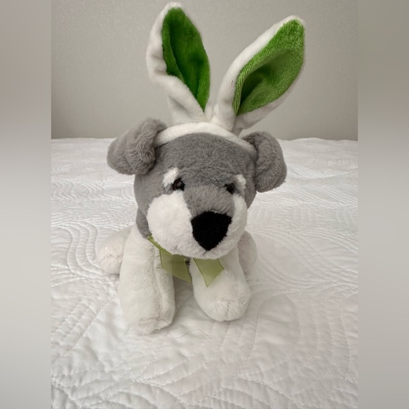 Dan Dee | Toys | Dan Dee Stuffed Animal Plush Puppy Dog Gray With Green ...